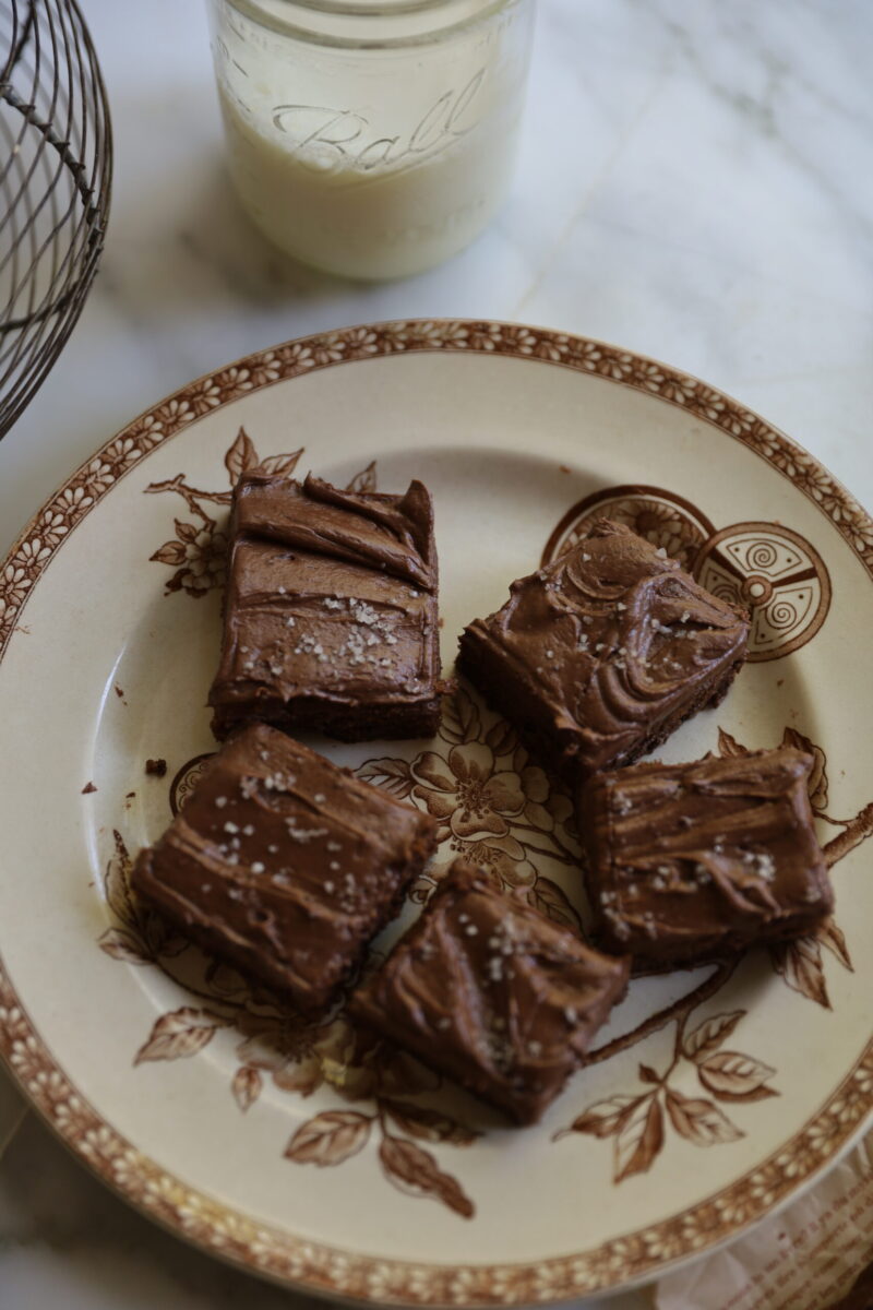 School Lunch Frosted Fudge Brownies - Lemon Grove Lane